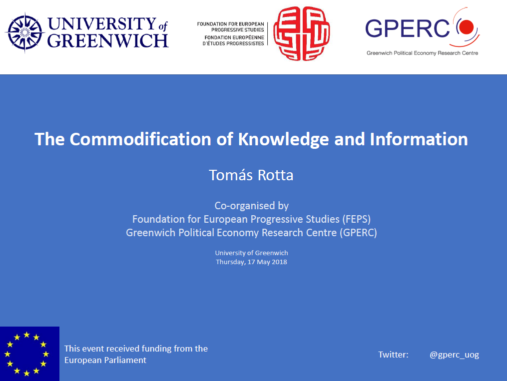 The Commodification of Knowledge and Information: Lecture Slides ...